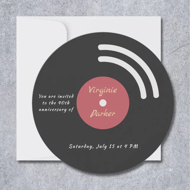 Vinyl Record Birthday Invitation | Zazzle