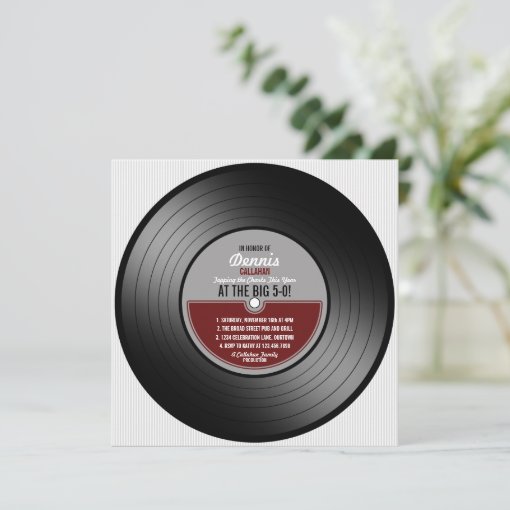 Vinyl Record Birthday Party Invitation | Zazzle