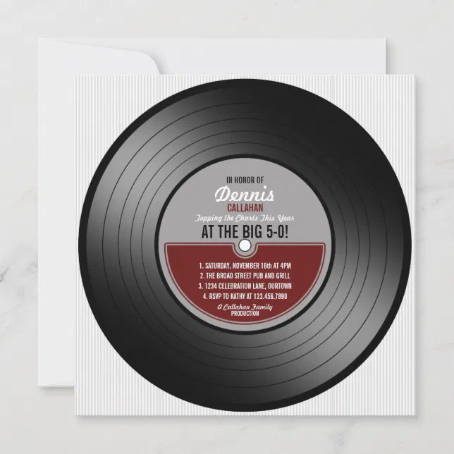 Vinyl Record Birthday Party Invitation | Zazzle