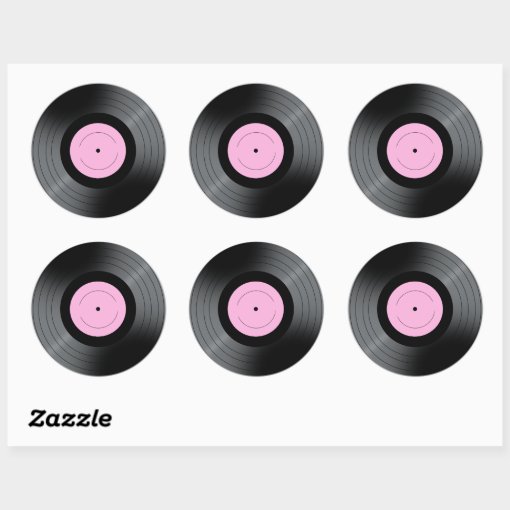 Vinyl Record Classic Round Sticker | Zazzle