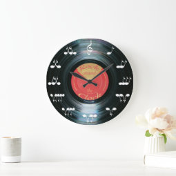Vinyl Record Large Clock | Zazzle