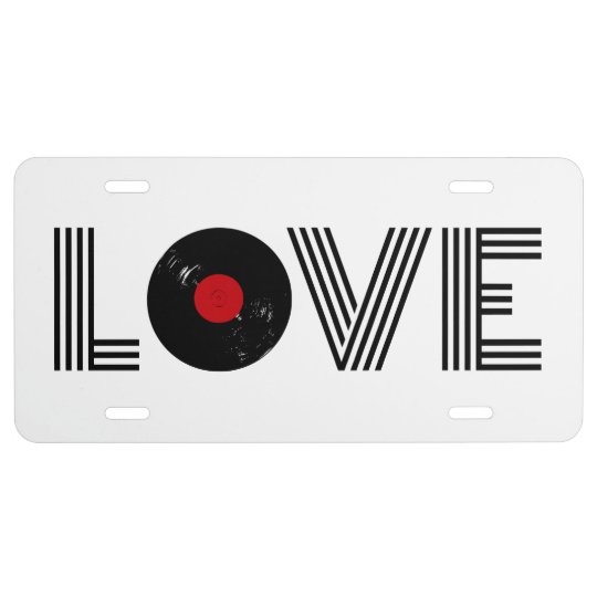 Vinyl record love license plate | Zazzle.com