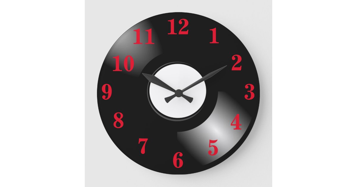 Vinyl Record LP Large Clock | Zazzle