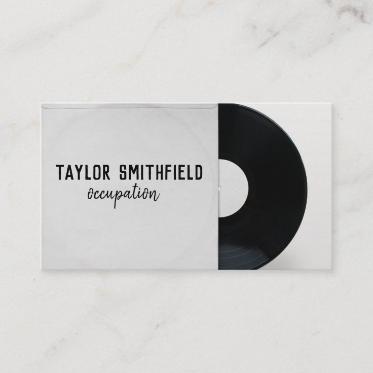 vinyl record music business card vintage modern | Zazzle