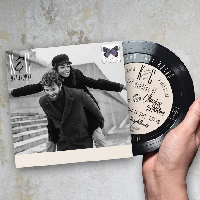 Vinyl Record Photo Album Cover Wedding Invitation Envelope | Zazzle