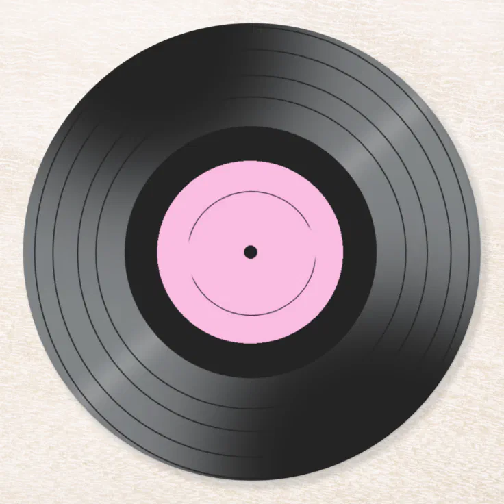 Vinyl Record Round Paper Coaster | Zazzle