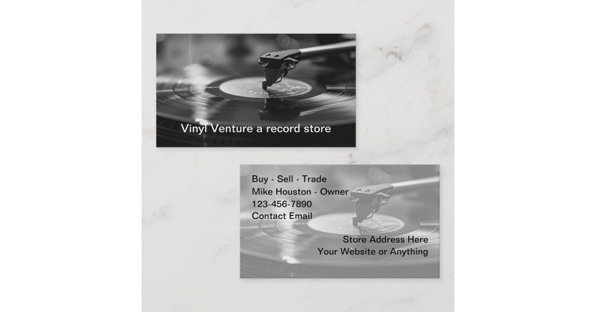 Vinyl Record Store Retro Theme Business Cards | Zazzle
