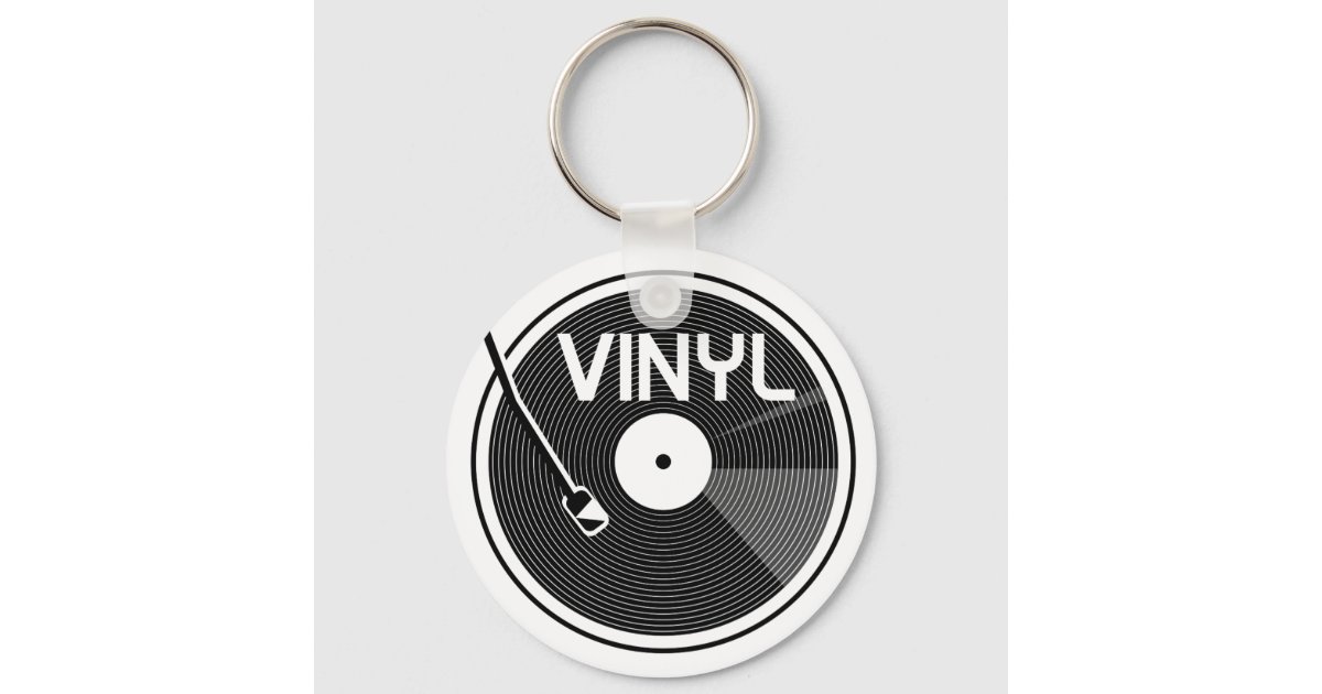 Vinyl Record Turntable Keychain | Zazzle