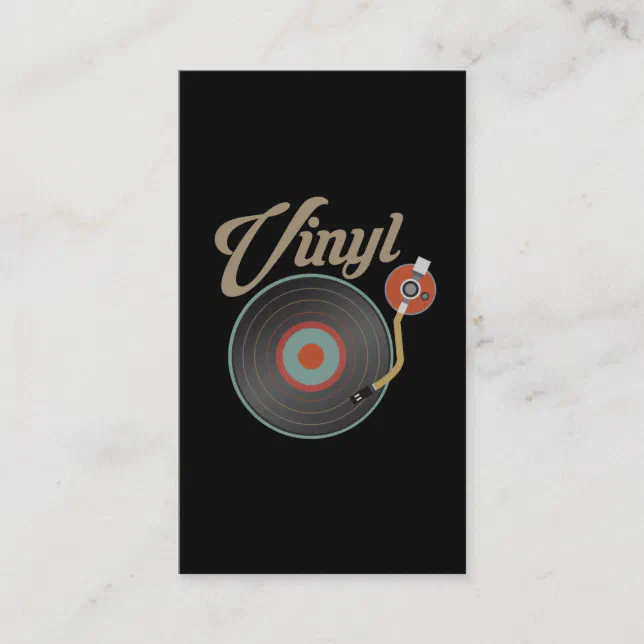 Vinyl Record Turntable Style Music Retro Record DJ Business Card | Zazzle