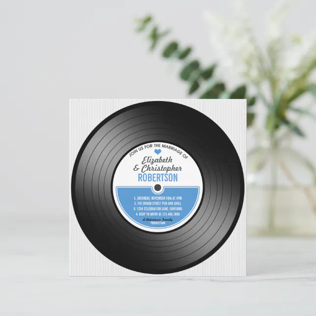 Vinyl Record Wedding Celebration Invitation | Zazzle