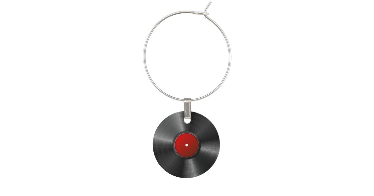 Vinyl Record Wine Glass Charm | Zazzle