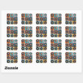 Vinyl records: retro LP set. Square Sticker | Zazzle