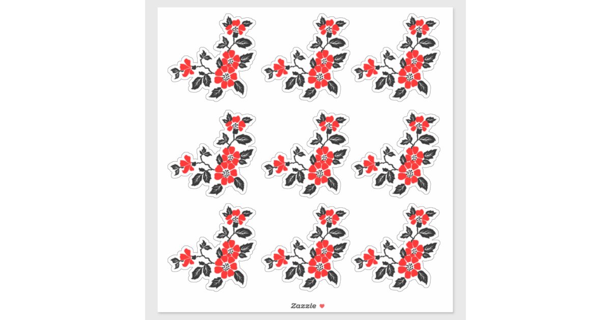 Vinyl red poppy stickers | Zazzle