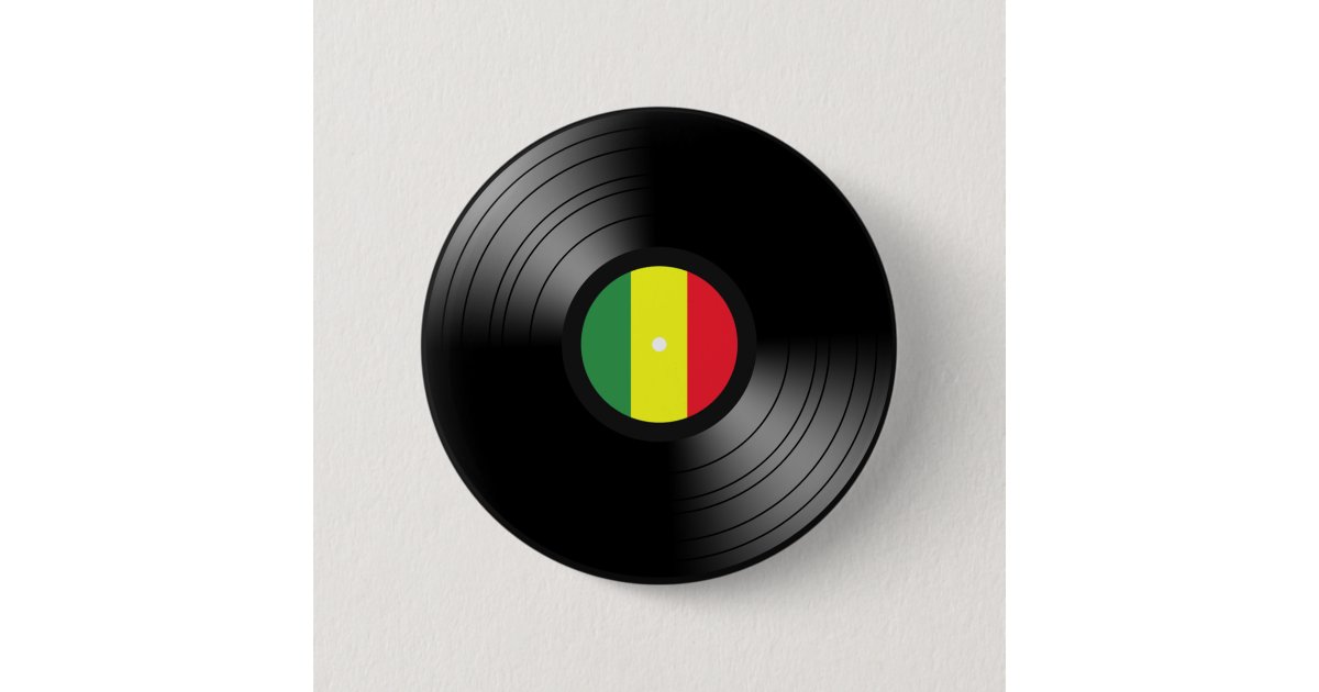 Vinyl reggae button | Zazzle