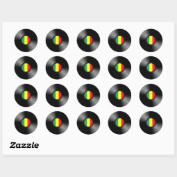 Vinyl reggae classic round sticker | Zazzle