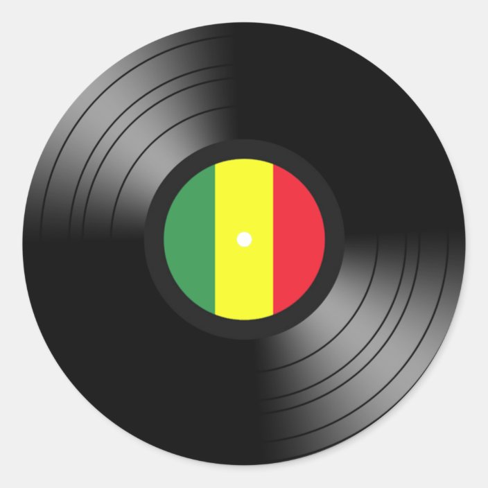 Vinyl reggae classic round sticker | Zazzle.com