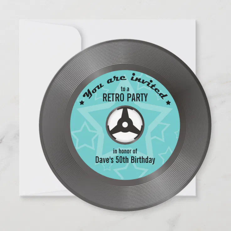 Vinyl Retro Party Invitation | Zazzle
