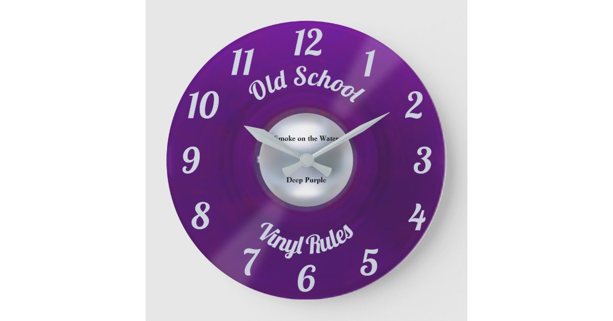 Vinyl Rules Large Clock | Zazzle