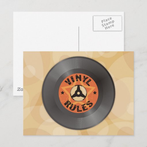 Vinyl Rules Postcard | Zazzle