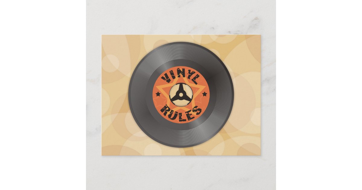 Vinyl Rules Postcard | Zazzle