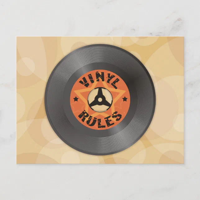 Vinyl Rules Postcard | Zazzle
