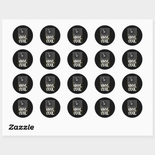 Vinyl Soul Record Turntable DJ Classic Round Sticker | Zazzle