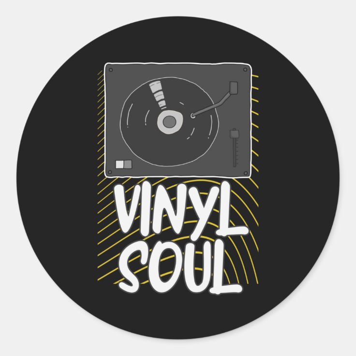 Vinyl Soul Record Turntable DJ Classic Round Sticker | Zazzle