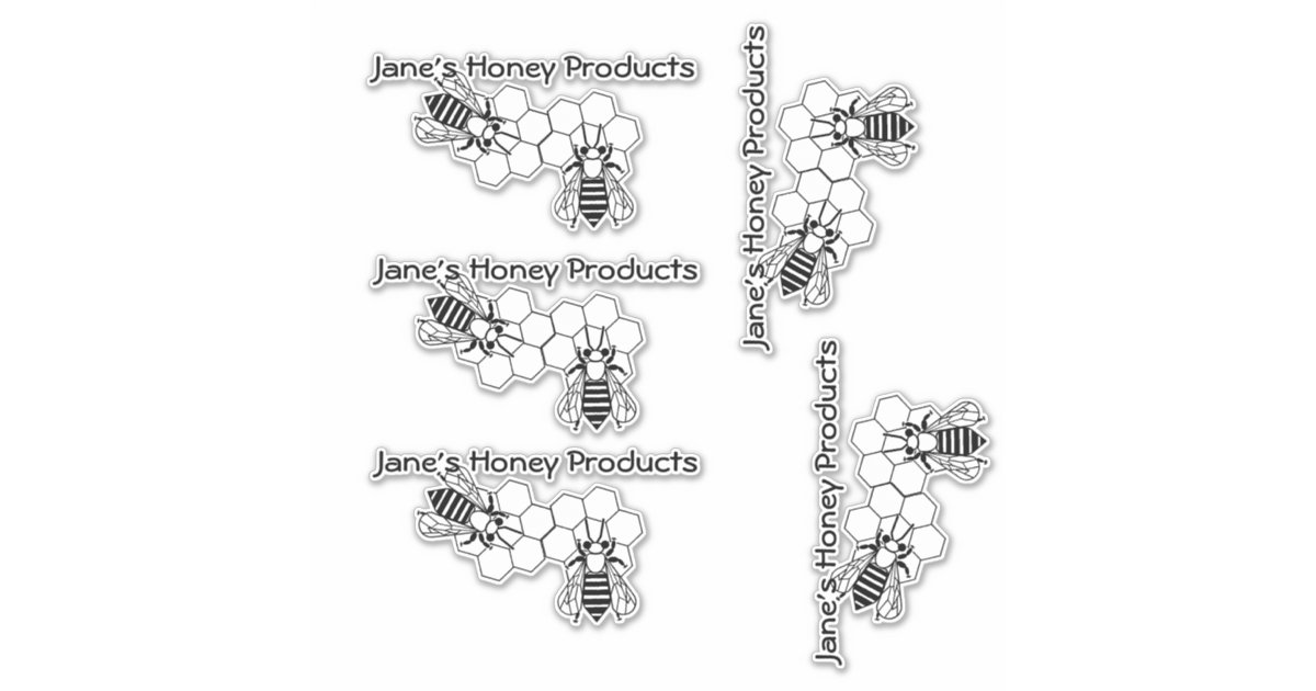 Vinyl Sticker - Bees on Honeycomb | Zazzle
