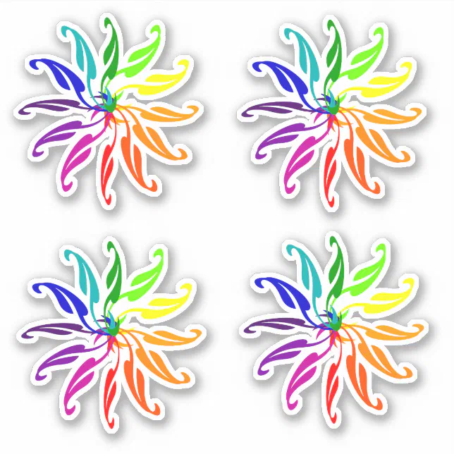Vinyl Sticker - Color Wheel Leaves | Zazzle
