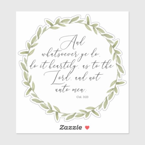 Vinyl Sticker KJV Bible Verse Christian Gift | Zazzle