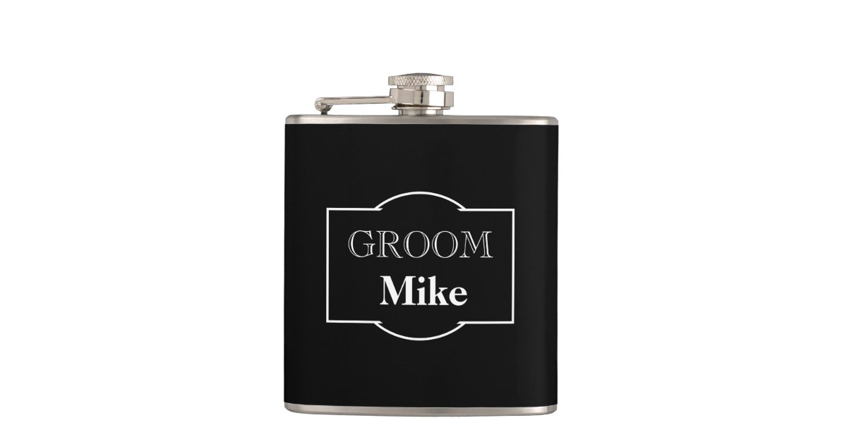 Vinyl Wrapped Flask-Groom Flask | Zazzle