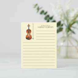 Viola Violin Music Teacher Musician Thank You Card | Zazzle