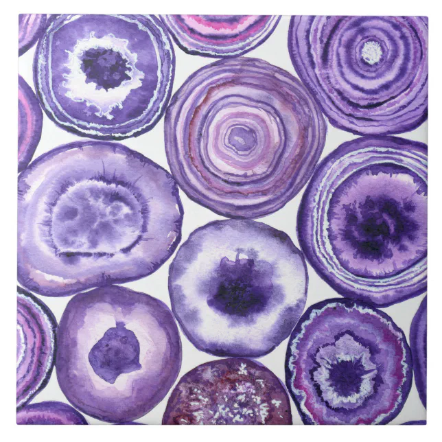 Violet agate pattern tile | Zazzle