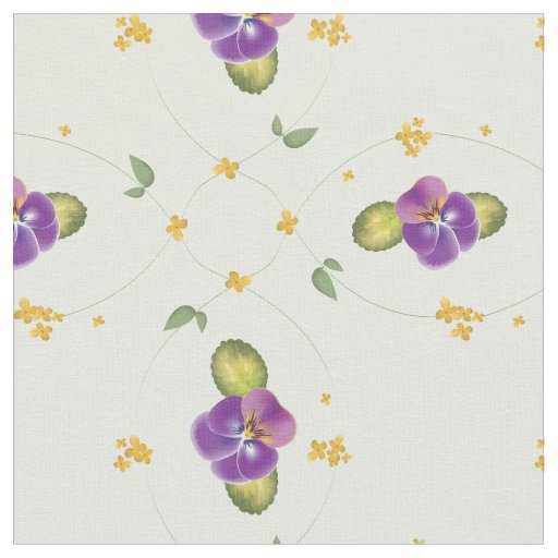 Violet and Tiny Yellow Floral Pattern Fabric | Zazzle