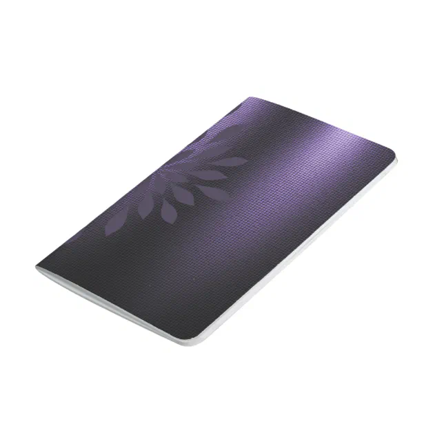 Violet black metallic look floral embelisment journal | Zazzle