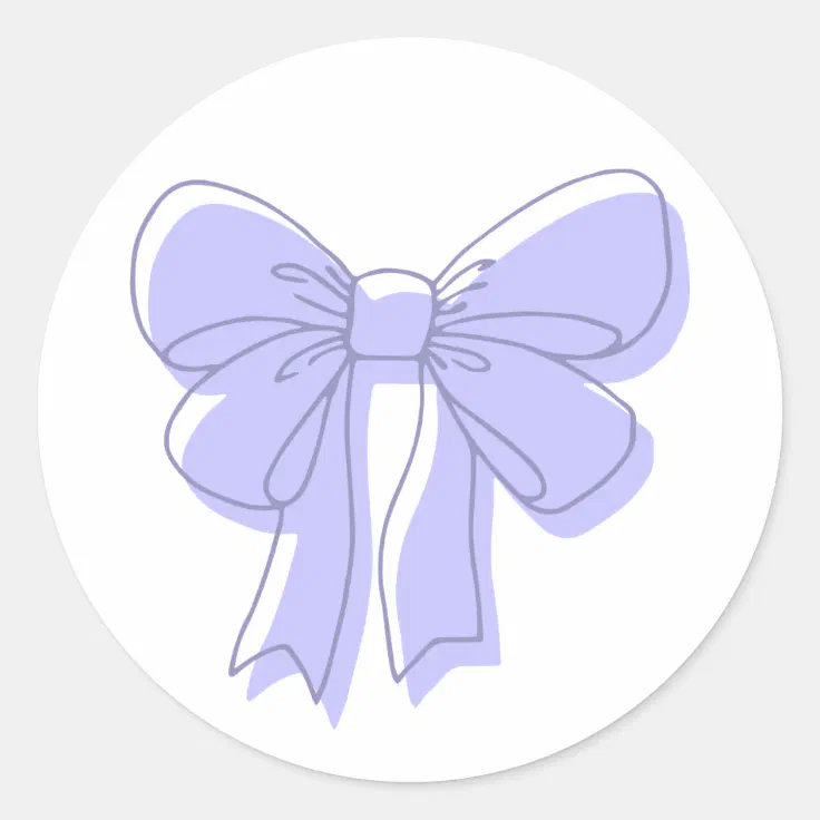 Violet bow classic round sticker | Zazzle