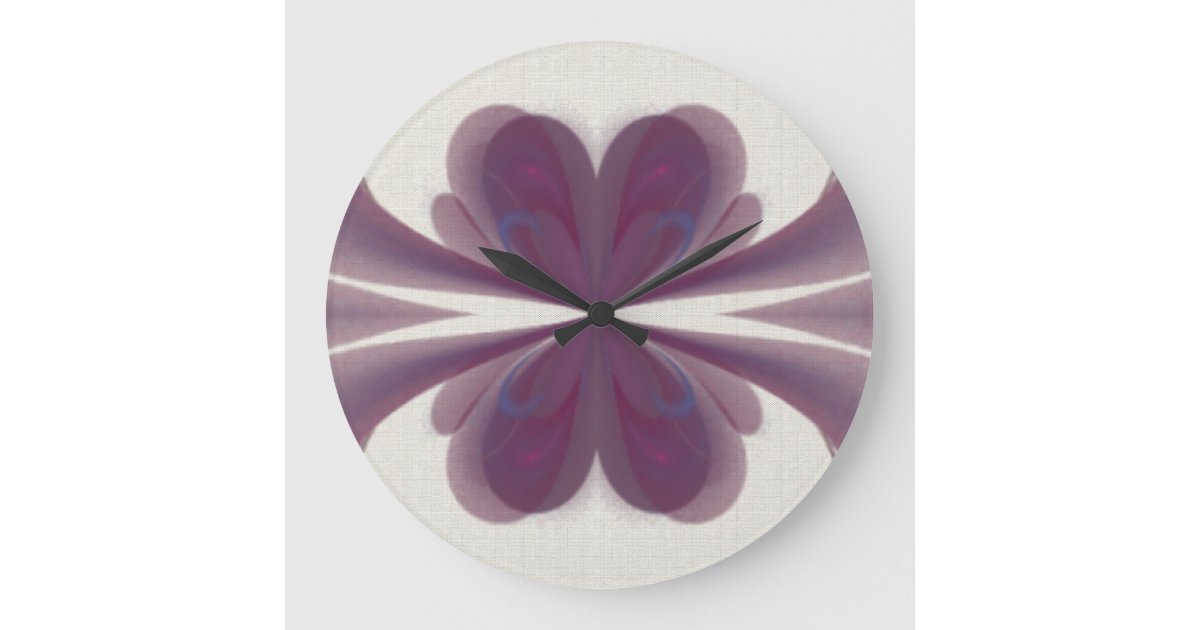 Violet Bow Fractal Clock | Zazzle
