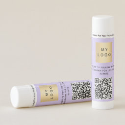 Violet business logo QR code instagram website Lip Balm | Zazzle