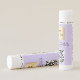 Violet business logo QR code instagram website Lip Balm | Zazzle
