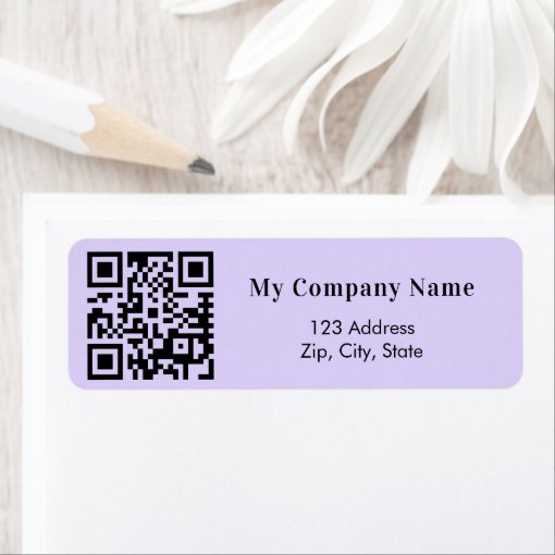 Violet business qr code return address label | Zazzle