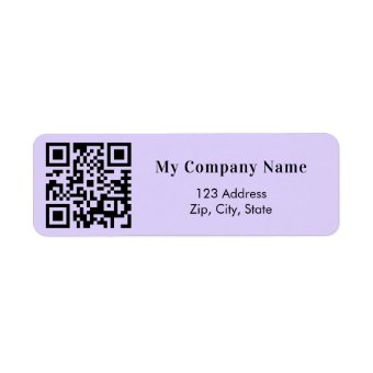 Violet business qr code return address label | Zazzle