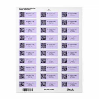 Violet business qr code return address label | Zazzle