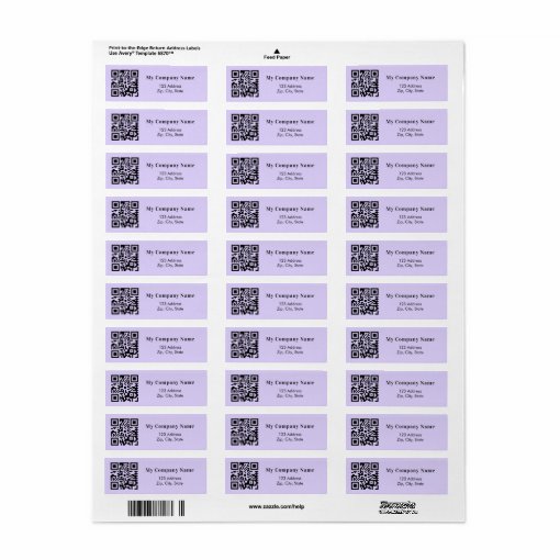 Violet business qr code return address label | Zazzle