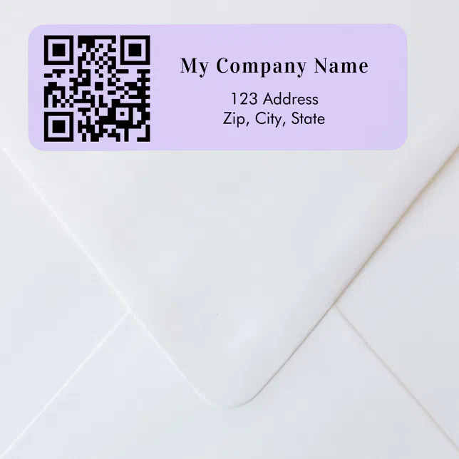 Violet business qr code return address label | Zazzle
