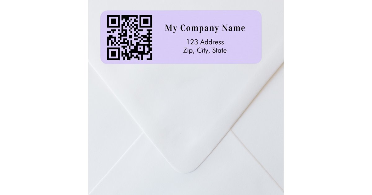 Violet business qr code return address label | Zazzle