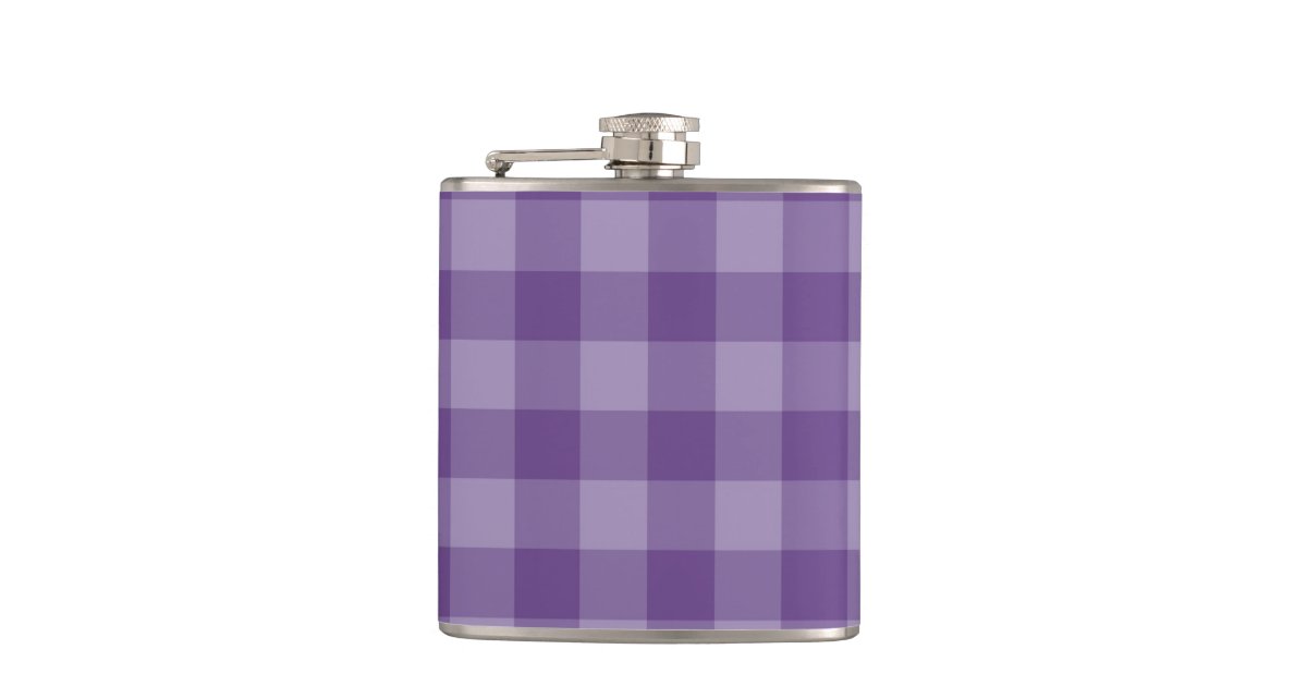 Violet checkered background flask | Zazzle