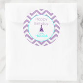 Violet Chevron Custom Happy Birthday Stickers | Zazzle