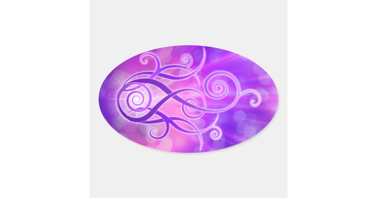 Violet Flame / Violet Fire Oval Sticker | Zazzle