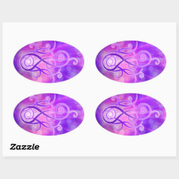 Violet Flame / Violet Fire Oval Sticker | Zazzle