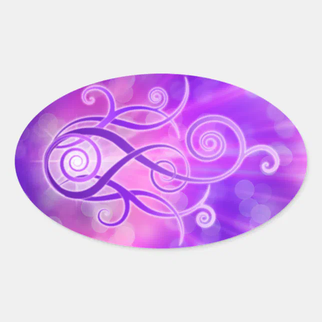 Violet Flame / Violet Fire Oval Sticker | Zazzle